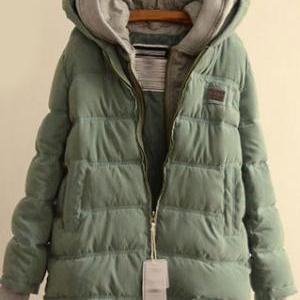 [grzxy6600553]cute Warm Women's Mixing Color Hood Coat on Luulla