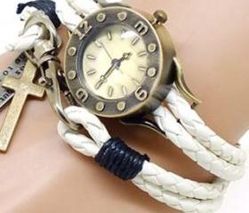 [grzxy61500001]retro Classical Cross Multi-layers Leather Strap ...