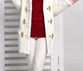European Style Leisure Thick Pure Color Knit Cardigan [grzxy6600211] on ...