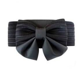 Elasticated Sweet Black Wide Big Bow Belt Waistband [grzxy6240002] on ...