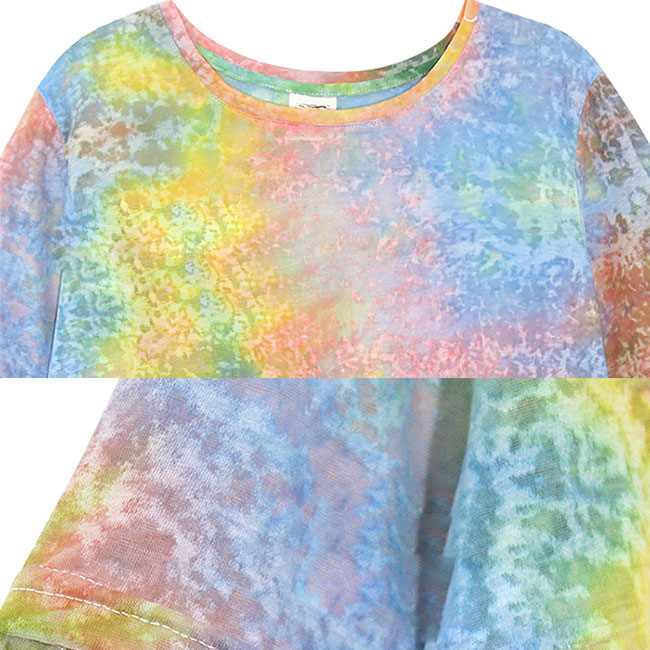 [grzxy6600036]punk Style Cool Fluorescent Gradient Color Irregular T ...