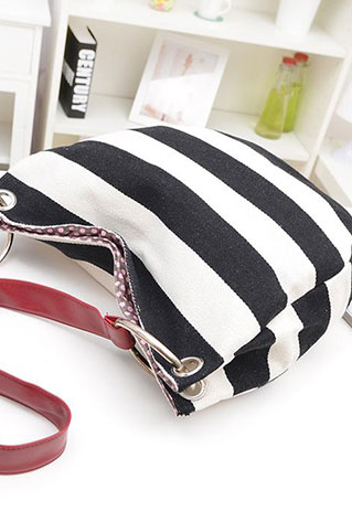 [grzxy6200062]retro Navy Style Stripe Print Canvas Handbag Crossbody ...