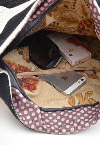 [grzxy6200062]retro Navy Style Stripe Print Canvas Handbag Crossbody ...