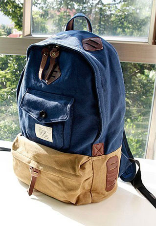 [grzxy6200072]british Style Mixing Color Canvas Backpack For Lovers on ...