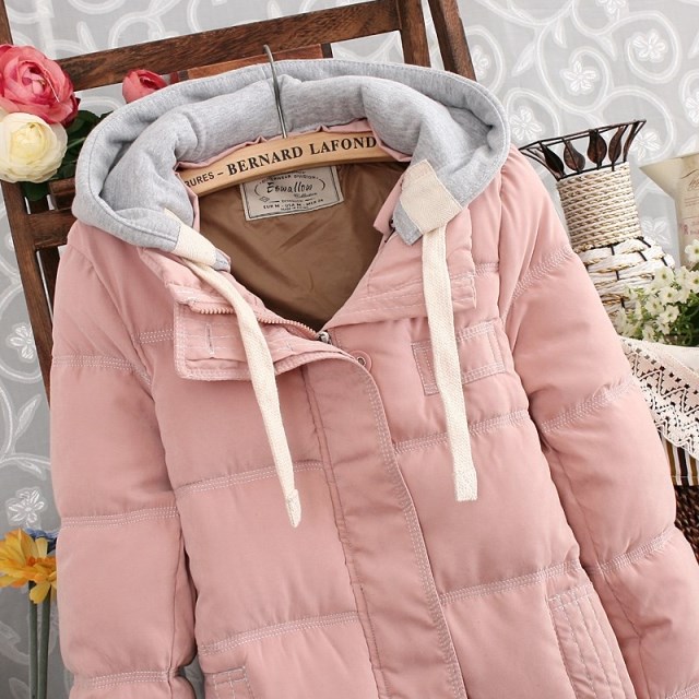 [grzxy6600522]sweet Cute Detachable Hood Pink Warm Coat on Luulla