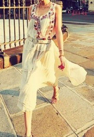 Embroidery Flowers Maxi Tank Top Dress Beach Sundress [grzxy6601433] on ...