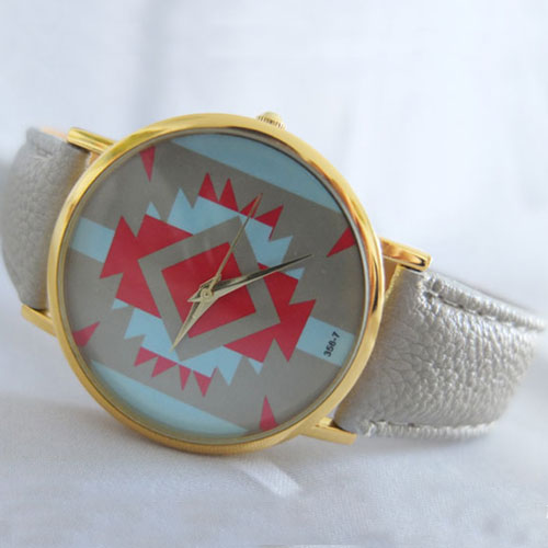 Contrast Color Geometric Pattern Quartz Watch Women Wristwatch ...