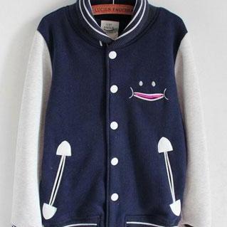 Cute Sweet Leisure Mixing Color Stripe Smile Face Baseball Jacket ...