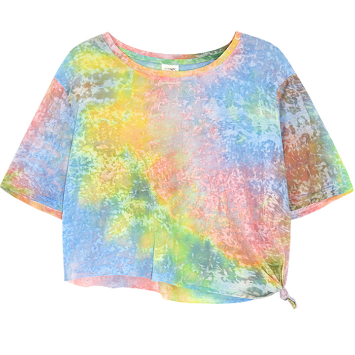 [grzxy6600036]punk Style Cool Fluorescent Gradient Color Irregular T ...