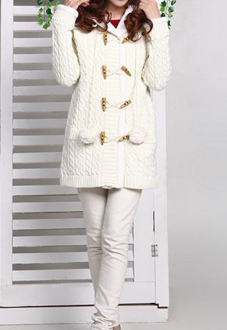 European Style Leisure Thick Pure Color Knit Cardigan [grzxy6600211] on ...