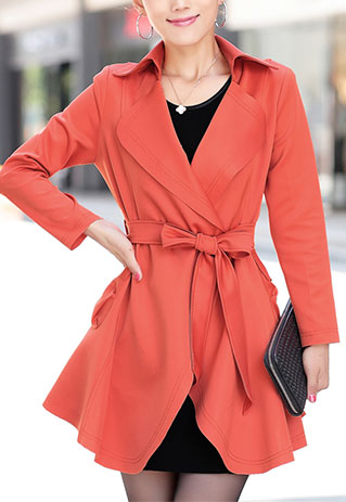 Asym Hem Notched Lapel Belted Open Front Coat Jacket [grzxy6601446] on ...