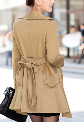 Asym Hem Notched Lapel Belted Open Front Coat Jacket [grzxy6601446] on ...