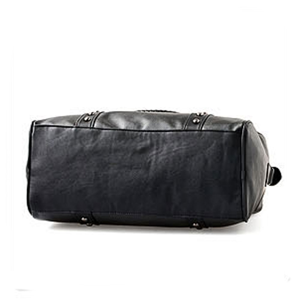 Unisex Black Chain Rivets Purse Handbag Duffle Shoulder Bag ...